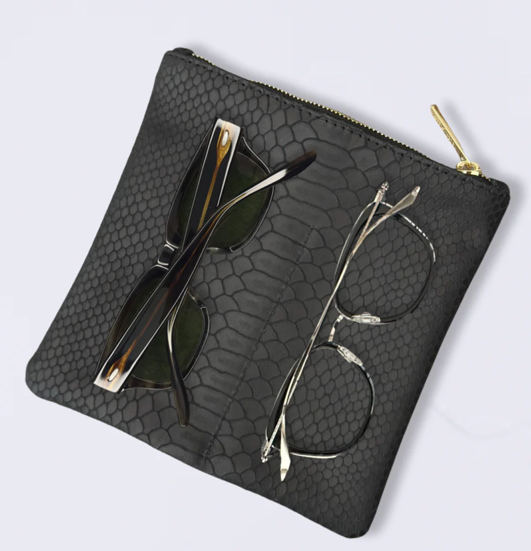 EMBOSSED LEATHER PYTHON MATTE BLACK/GOLD – Montana Eyes LA